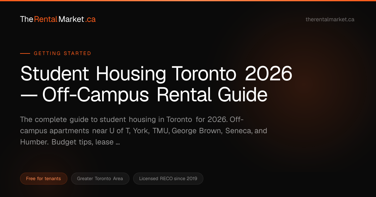 Student Housing Toronto 2026 — Off-Campus Rental Guide — Rental Guide ...